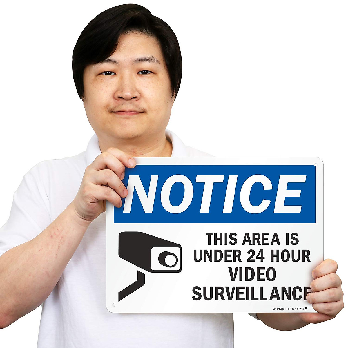 SmartSign "Notice - This Area Is Under 24 Hour Video Surveillance" Sign | 10" x 14" Aluminum