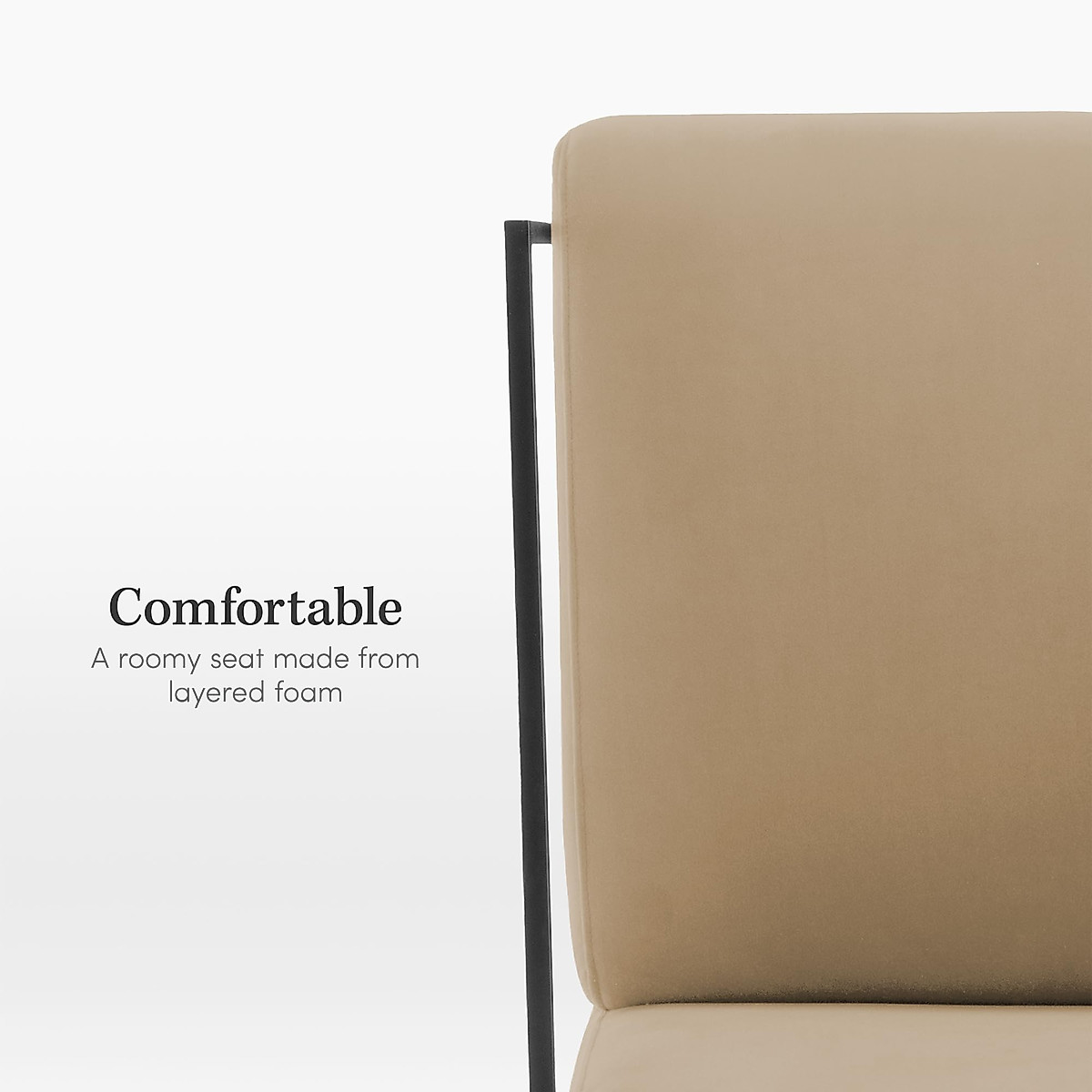 eLuxurySupply Accent Chair - Modern Industrial Slant Armchair with Layered Foam and Metal Frame - Premium High Density Soft Cushion for Supreme Comfort - Easy Assembly 2 Pack