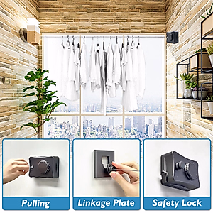 Retractable Clothesline,Wall-Mounted Indoor Clothes Line for Hanging Dry and Wet Clothes on Heavy Duty Outdoor Clothing Lines 16.7 ft