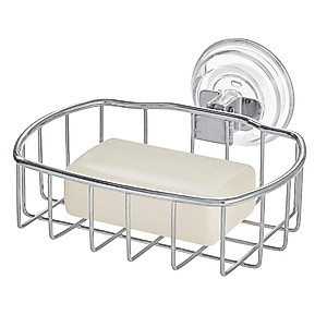 iDesign Reo Metal Power Lock Suction Rack for Bathroom, Kitchen Use