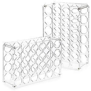 Elsjoy 2 Pack Vinyl Roll Holder, 48-Holes Acrylic Vinyl Roll Storage Organizer, Desktop Vinyl Roll Storage Rack Vinyl Roll Display Stand for Craft Room, Art Craft Paper