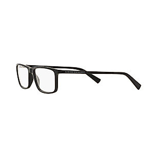 A|X ARMANI EXCHANGE Men's AX3027 Rectangular Prescription Eyeglass Frames, Matte Black/Demo Lens, 55 mm