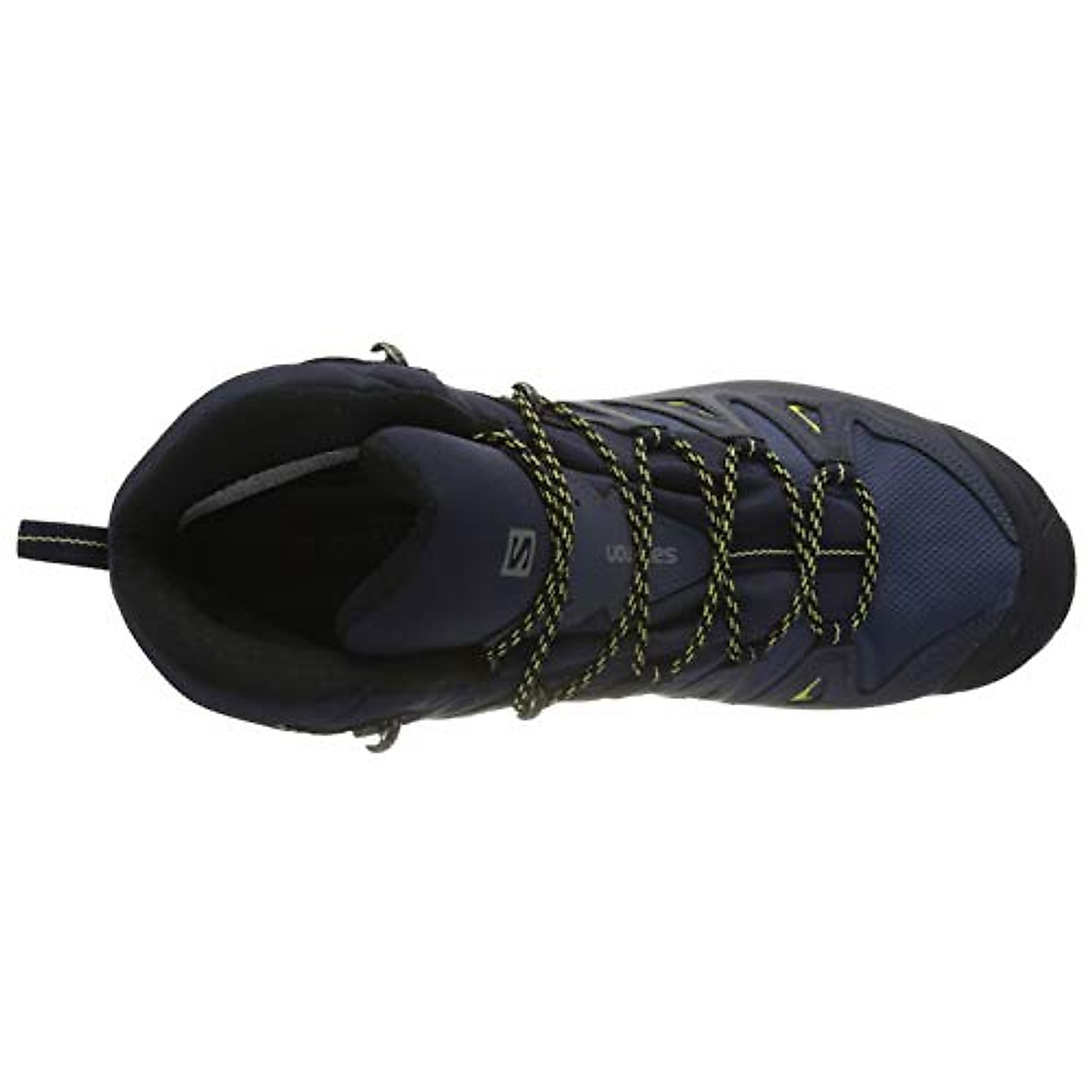 Salomon X Ultra 3 MID Gore-TEX Hiking Boots for Women, Crown Blue/Evening Blue/Sunny Lime, 8