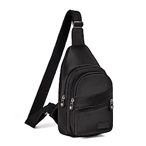 YAZEKOUS Small Sling Bag Sling Backpack for Women, Crossbody Sling Backpack Daypack Shoulder Bag for Travel Running Hiking Daypack Black