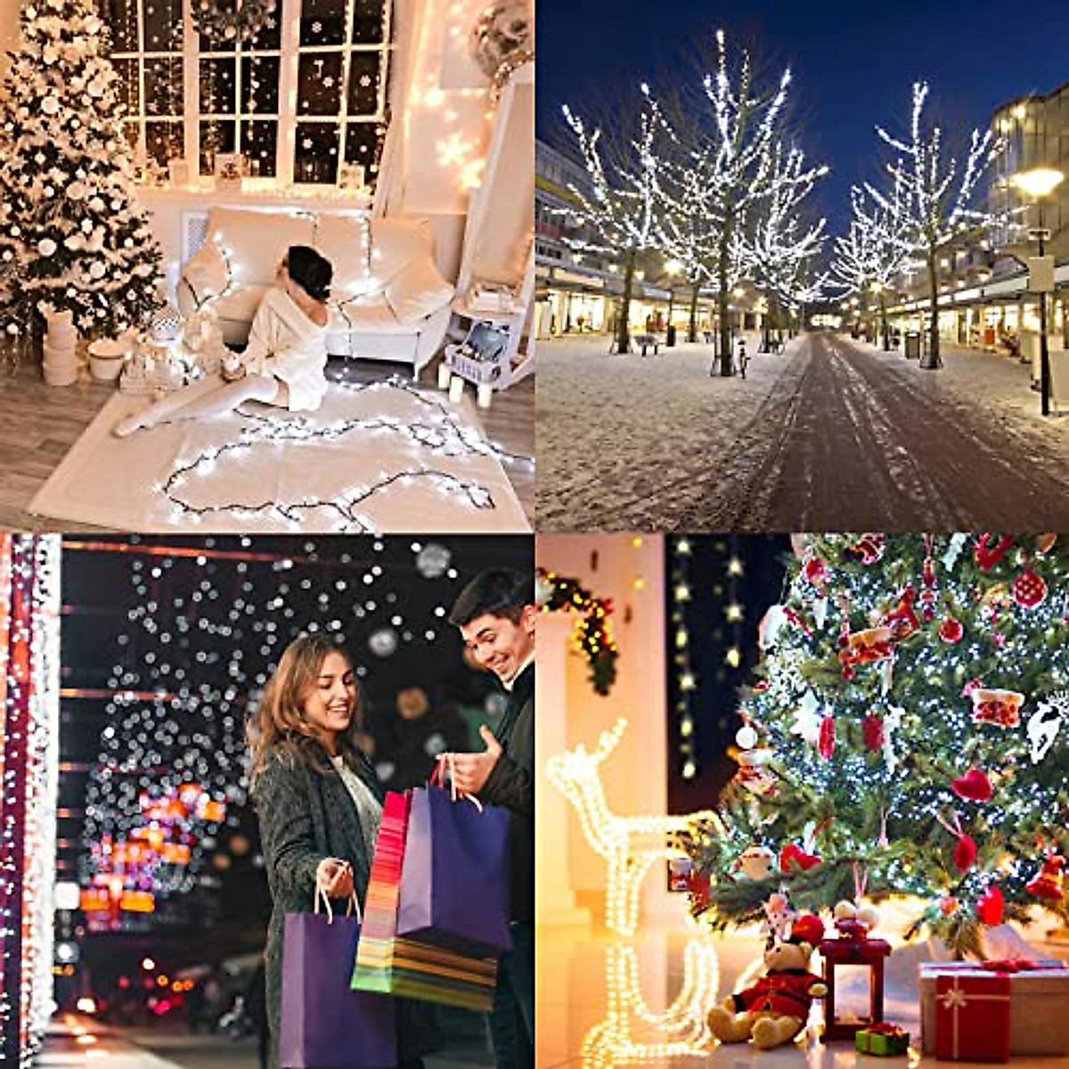 Solar String Light Outdoor 8 Lighting Modes 72FT 200 LED Solar Powered Christmas Lights Outdoor Waterproof Fairy String LightsTwinkle Lights for Christmas, Garden, Patio, Christmas Tree, Party (White)