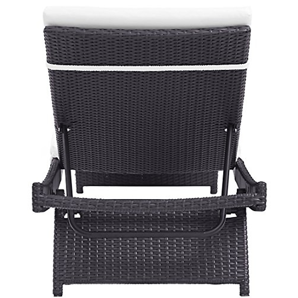 Crosley Furniture Biscayne Reclining Wicker Outdoor Chaise Lounge Chair for Patio, Deck, Backyard, Poolside, White