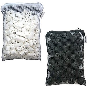 Aquapapa Filter Media Bags 50 1" Bio Sponge Ball + 1 lb Ceramic Rings for Aquarium Fish Tank Pond Canister Filter (Ship from CA USA)