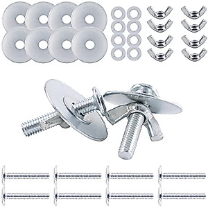 SnowTing Fitting Screws Nut Kits for Bird Nest House Parrot Breeding Box Bin DIY, Bird Cage Feeder Stand Perches Accessories Hardware, 8 Sets of Sidewalk Bolts with Wing Nut & Washers