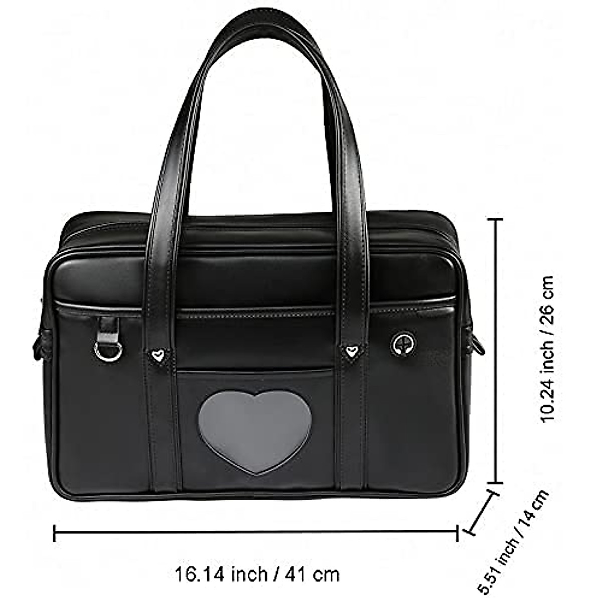 Roffatide Japanese JK Uniform Bag Heart Shape Window Ita Bag Girls Women Purse Cosplay Satchels for Lolita Comic Shoulder Bag