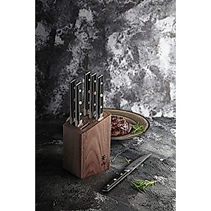 Cangshan TC Series 1022247 Swedish 14C28N Steel Forged 6-Piece Steak Knife Block Set, Walnut