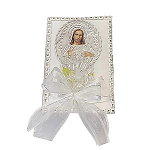 Lito White Jesus Baptism Candle Set Kit for Christenings with Shell and Favors - Spanish