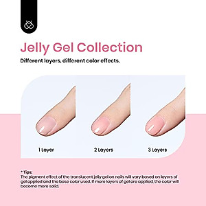 beetles Gel Polish 6 Pcs Jelly Shimmer Giltter Nails Lady with Dreams Collection Transparent Pink Biege Gel Nail Art Soak Off Nail Uv Lamp Needed Diy Neutral Nail Art Manicure