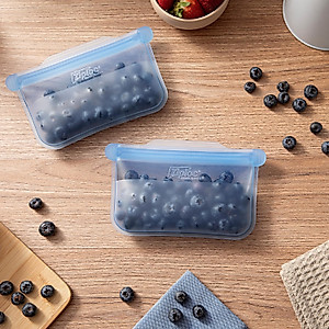 Ziploc Endurables Small Pouch, 1 Cup, Reusable Silicone Bags and Food Storage Meal Prep Containers for Freezer, Oven, and Microwave, Dishwasher Safe