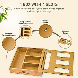 NADZ STORAGE Ziplock Bag Organizer plastic bag organizer for kitchen storage, 4 in 1 foil and plastic wrap organizer Compatible with Gallon, Quart, Sandwich & Snack