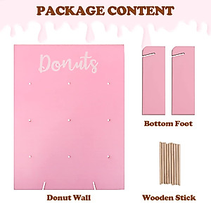 TRUSBER Donut Wall Display Stand Reusable Donut Holder Wood Donut Board for Baby Shower, Birthday Party, Wedding