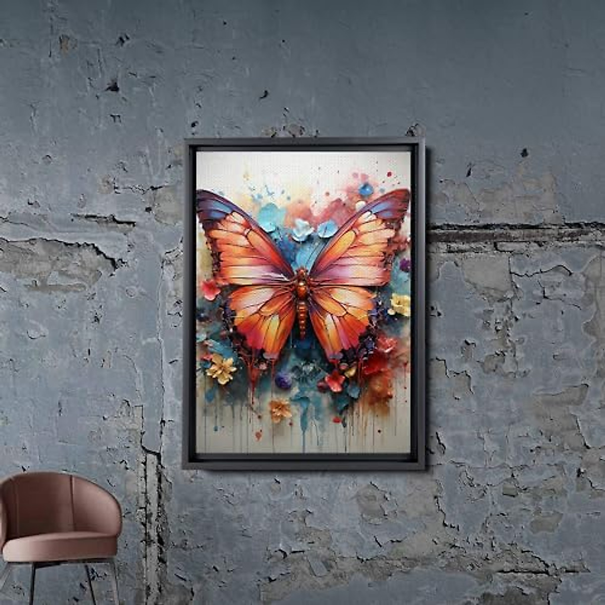 Abstract Painting Buy Canvas Wall Art, Butterfly Painting Art, Butterfly canvas, bedroom Butterfly wall art,Watercolor abstract Butterfly canvas painting