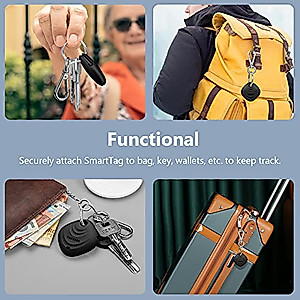 [2 Pack] Fintie Silicone Case for Samsung Galaxy SmartTag, Anti-Scratch Lightweight Soft Protective Sleeve Skin Cover with Carabiner Keychain, Black