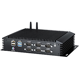 Kinupute Fanless Industrial PC, Mini Desktop Computer i7-7510U, Windows 10 Pro, 16G DDR4, 256G Msata SSD, Dual 2.5G LAN, 6xCOM RS232/RS485, HDMI/VGA, WiFi 5/BT4.0, Auto Power On, Full Metal Case