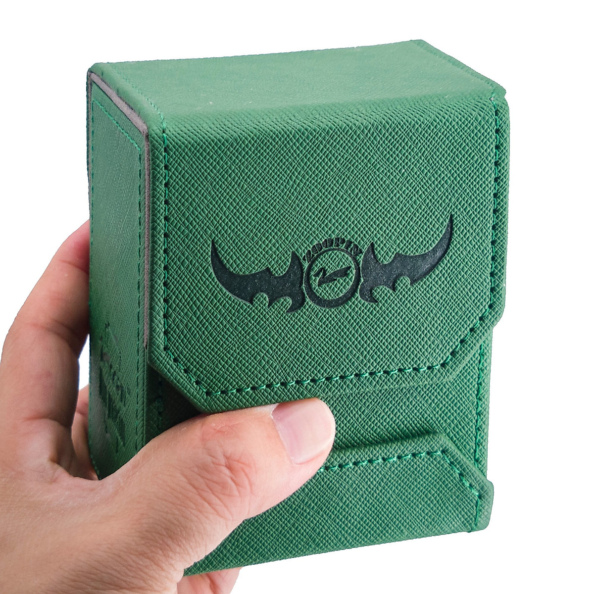 Zoopin Leather Deck Box-Green for Collectible Cards-MTG,Yugioh,Pokeman,TES Legacy,Munchkins CCG Decks and Also Small Tokens or Dice- Hold 80 Sleeved Cards or 150 Naked Cards …