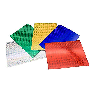 Fish Scale Sticker 20 PCS 5 Colors 7.3x10cm DIY Holographic Laser Sticker Fishing Lure Stickers Stereoscopic Adhesive Film Flash Tape Reflective Tackle