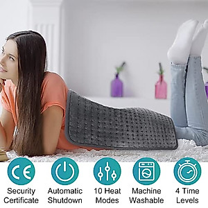 Heating Pad for Back Pain Relief，Electric Heating Pads for Cramps,Hot Heated Pad for Back Pain Muscle Pain Relieve Dry & Moist Heat Option Auto Shut Off Function