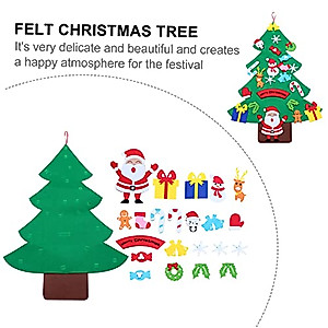 Toyvian 1 PC Felt Christmas Tree Felt Hanging Decoration Felt Christmas Tree Ornaments DIY Christmas Tree Set Kids Decor Christmas Gifts Christmas Decor Christmas Party Decoration Set 3D