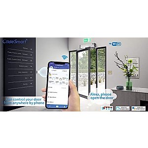 Olideauto Automatic Door Closers Triggered by Dog with WiFi Controller+Wireless Pet Detection Sensors,Phone App Control Remotely Automatic Dog Door Opener