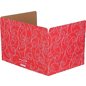 Really Good Stuff Standard Privacy Shields for Student Desks – Set of 12 - 3 Group Colors -Matte - Study Carrel Reduces Distractions - Keep Eyes From Wandering During Tests , Red, Blue & Green With Stars & Swirls Pattern