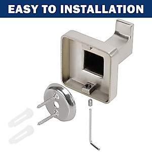 NearMoon Bath Towel Hooks -SUS304 Stainless Steel Square Clothes Robe Hooks Hanger, Heavy Duty Coat Hooks for Bathroom Livingroom Hotel Kitchen Garage, Wall Mounted - 3 Pack (Brushed Nickel)