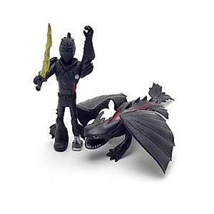 Toysvill Vikings & Dragon Toys Action Figures (Light Fury, Night Fury, Deathgripper, Monstrous Nightmare, Deadly Nadder, Hiccup, Astrid Hofferson, Snotlout Jorgenson) SET 8 PCS