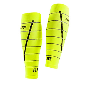 CEP Reflective Calf Sleeves, Neon Yellow, Men, III