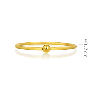 CHOW SANG SANG 999.9 24K Gold Price-by-Weight Gold Matte-Finished Bangle for Women 90343K (Approx. 0.31tael (~11.6g), 6 (Wrist Size:14-15 CM))