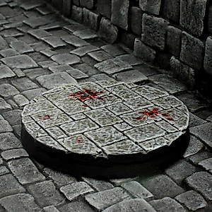 War World Gaming 40mm Round Dungeon one Resin Bases x5 for 20-28mm Scale Miniatures & Figures,5 x 40mm