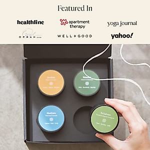 Mindful & Modern Natural Candle Gift Set | Palo Santo & Balsam Fir, Sage & Lavender, Ginger & Lemongrass, Eucalyptus, Bergamot & Tangerine | Stress Relief Aromatherapy Candles | Scented Home Fragrance