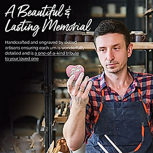 Small Heart Urn for Baby Ashes - Pink Heart Cremation Urn for Baby Girl - Small Urn with Box & Stand - Heart Shaped Urn for Ashes - Small Keepsake Urn Heart - Mini Urn for Infants & Children