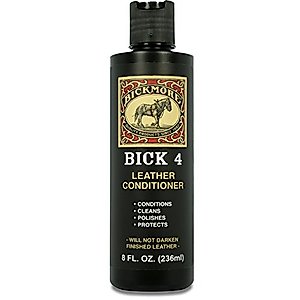 Bick 4 Leather Conditioner and Leather Cleaner 8 oz - Will Not Darken Leather - Safe of Leather Apparel, Furniture, Jackets, Shoes, Auto Interiors, Bags & All Other Leather Accessories