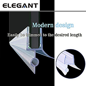 ELEGANT Shower Plastic Strip 28" Long Clear Vinyl Shower Door Bottom Seal Strips,Waterproof Rail for 3/8" Frameless Glass Shower Doors