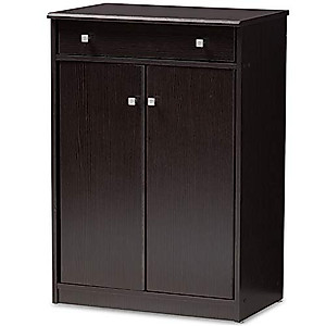 BOWERY HILL Contemporary Wooden Shoe Cabinet in Wenge Brown