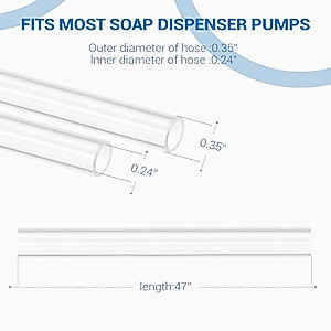 Sink Soap Dispenser Tube Kit, 47” with Upgraded Check Value, Never Fill The Little Bottle Again (White-1pcs)