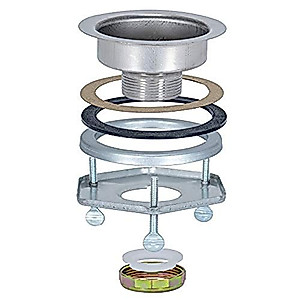 EZ-FLO Kitchen Sink Strainer with Flange and Die-Cast Slip-Joint Nut, Stainless Steel Fixed-Post Basket with 3-1/2 Inch to 4 Inch Opening, 30013
