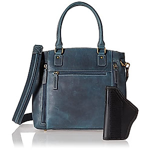 Gun Tote'n Mamas womens - Tote'n (Blue) Concealed Carry Purse Distressed Buffalo Leather Town Tote by Gun Tote n Mamas Blue , Blue, Medium US