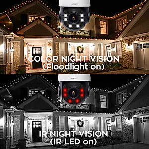 xmartO [Auto Track & 240x Zoom] Unicorn PRO 2K HD Wireless Security Camera Outdoor Pan/Tilt/Zoom (Auto Zoom, Enhanced 2-Way Audio,Smart 720lm Flood Lights & 260ft IR Night Vision, 2.4G WiFi