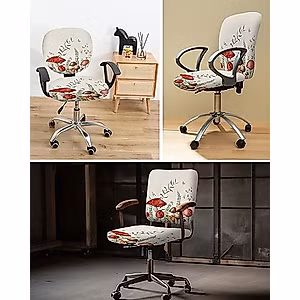 Big buy store Office Chair Cover Green Eucalyptus Leave Desk Chair Cover Stretch Elastic Universal Computer Chair Covers Mushroom Butterfly Stretch Rotating Chair Slipcovers Protectors