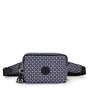 Kipling Womens Abanu Multi Bag, Lightweight, Adjustable Nylon Waist Pack With Multi-compartment Zip Pockets Crossbody Bag, Blackish Tile, 7.5 L X 5 H X 3.25 D US