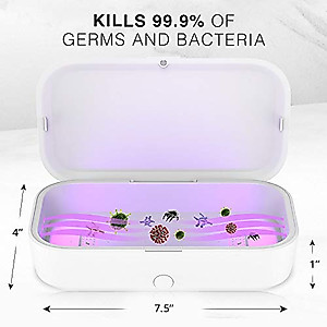 UV Phone Sanitizer and Charger by Johns Avenue - UV Sanitizer with Quick 5 Minute Sanitation Mode Can Also Be Used in Car