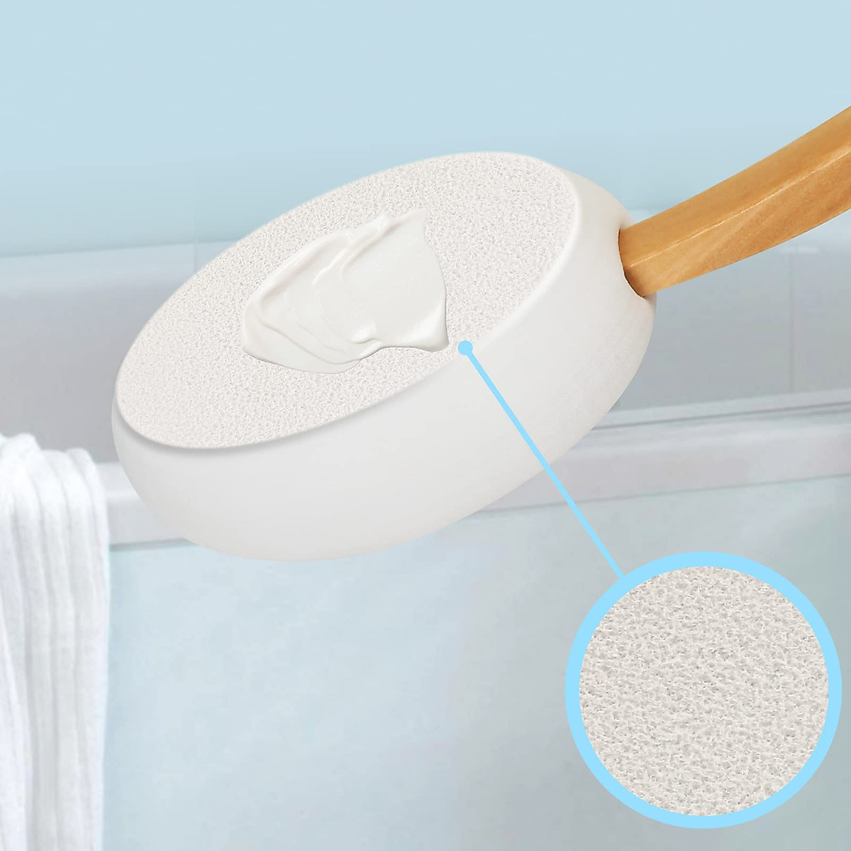 Lotion Applicators for Your Back,17 Inch, Easy Reach Washable, back Self Tanner Applicator includes 1 Applicator Handle, 2 Pads (2 Pads)