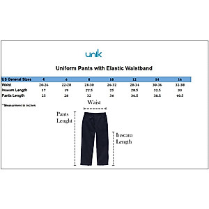 unik Boy's Uniform All Elastic Waist Pull-on Pants BU03 Navy 8
