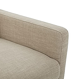 CHITA Living Room Chair Mid-Century Single Sofa Furniture 33''W Tufted Sofa Chair for Living Room Apartment, Solid Wood Leg, Easy Assembly, Flax Beige