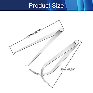 Heyiarbeit 200mm 8-inch Inside Outside Caliper Stainless Steel Firm Friction Joint Measuring Tool 1 Pair
