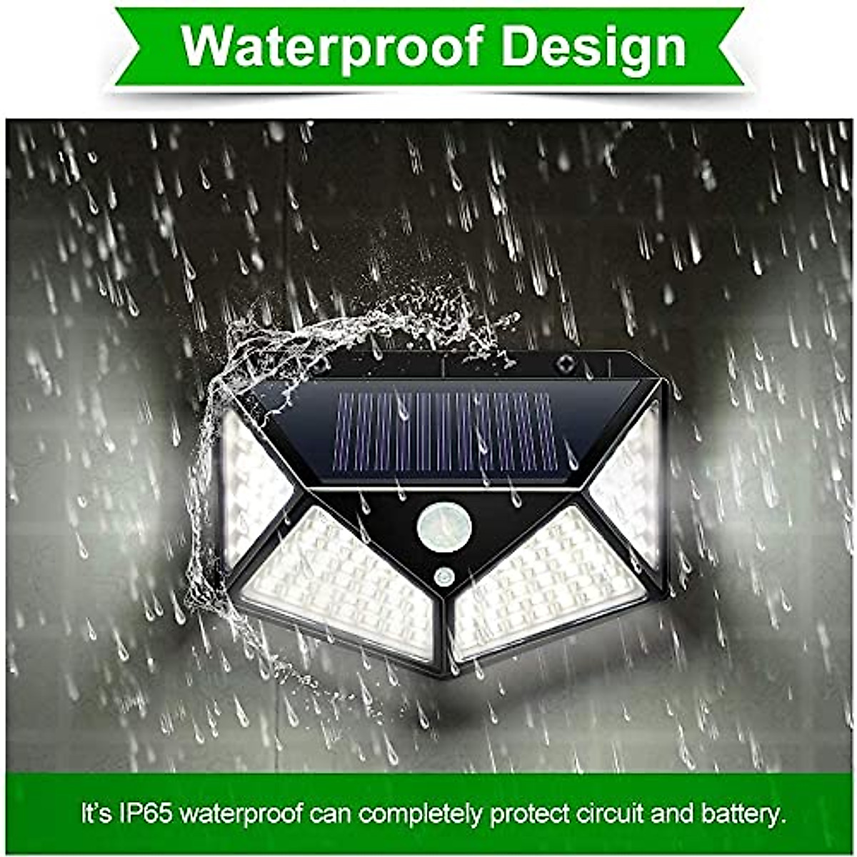 ZHUANYIYI Solar Lights Outdoor,100LED Solar Light Outdoor Solar Lamp,Powered Waterproof Motion Sensor Street Light for Home Garden Decoration
